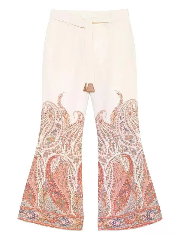 Zimmermann Paisley-print Trousers - Neutrals