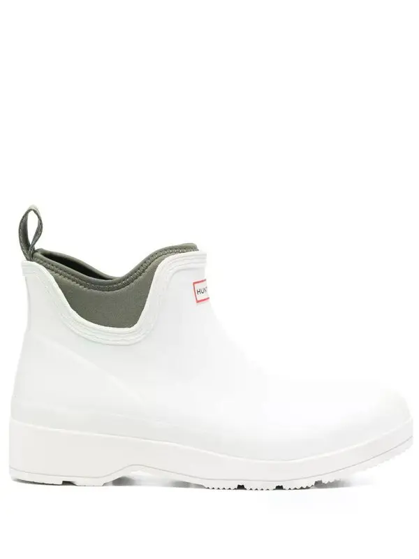 Hunter 35mm Logo-patch Rain Boots - White