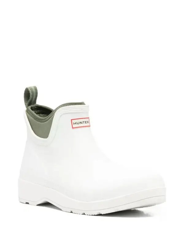 Hunter 35mm Logo-patch Rain Boots - White