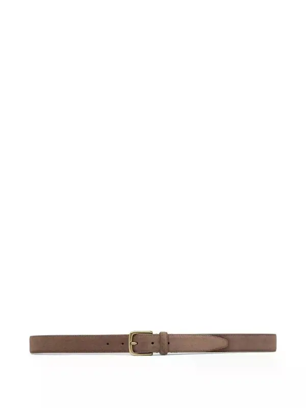 Officine Creative Suede Slim Belt - Neutrals