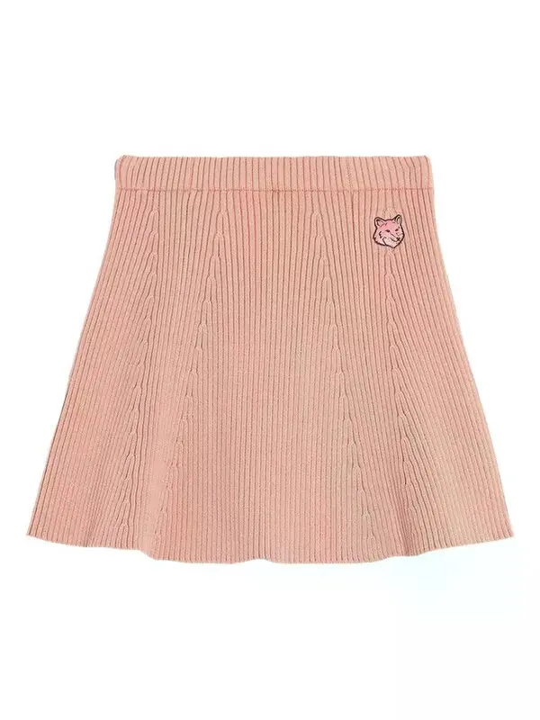 Maison Kitsuné Ribbed-knit Mini Skirt
