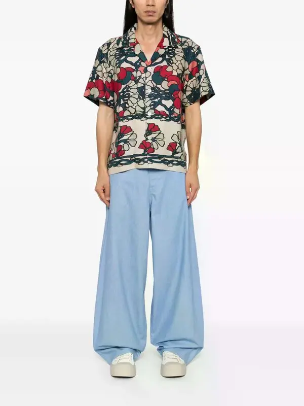 Marni Cotton Wide-leg Trousers - Blue