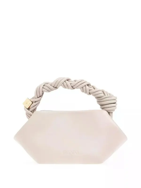 GANNI Mini Braided-handle Tote Bag - Neutrals