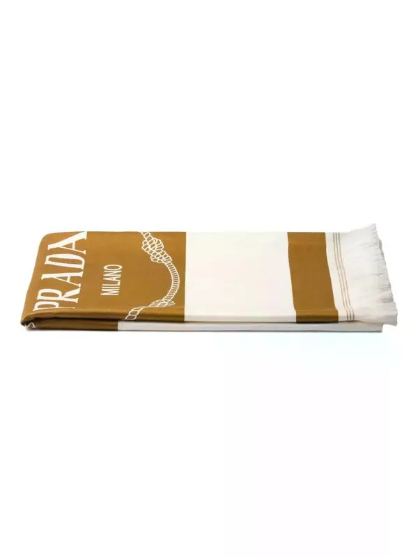 Prada Cotton Beach Towel - White