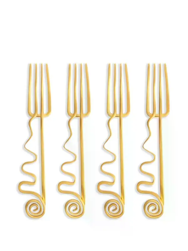 L'Objet Spirale Cocktail Forks - Gold