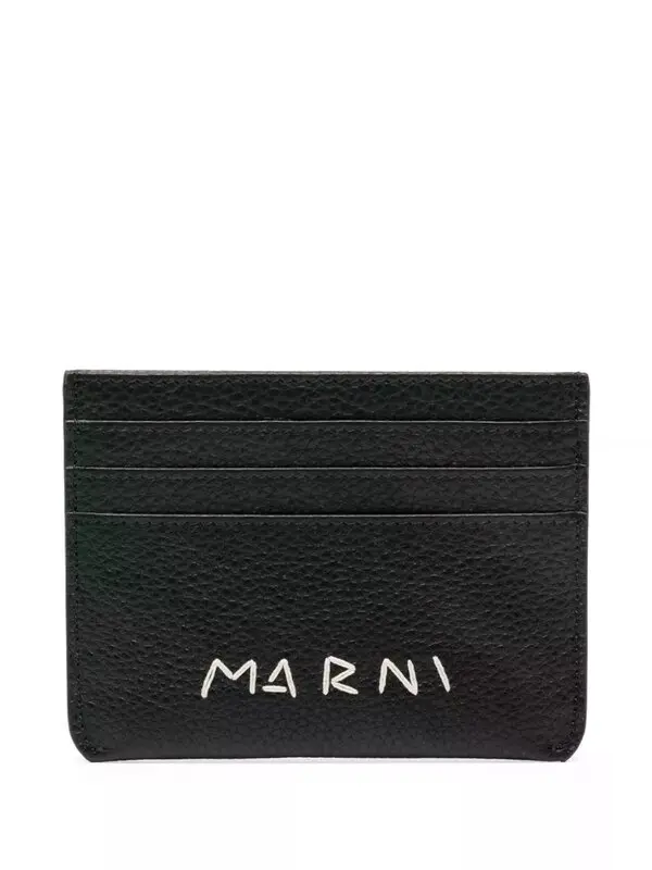 Marni Logo-embroidered Cardholder - Black