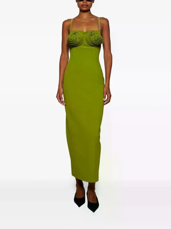 Buy JEAN PAUL GAULTIER Rose-embellished Midi Dress - Green At 39% Off |  Editorialist