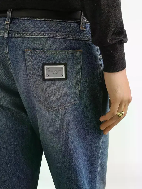 Dolce & Gabbana Regular Fit Cotton Jeans - Blue