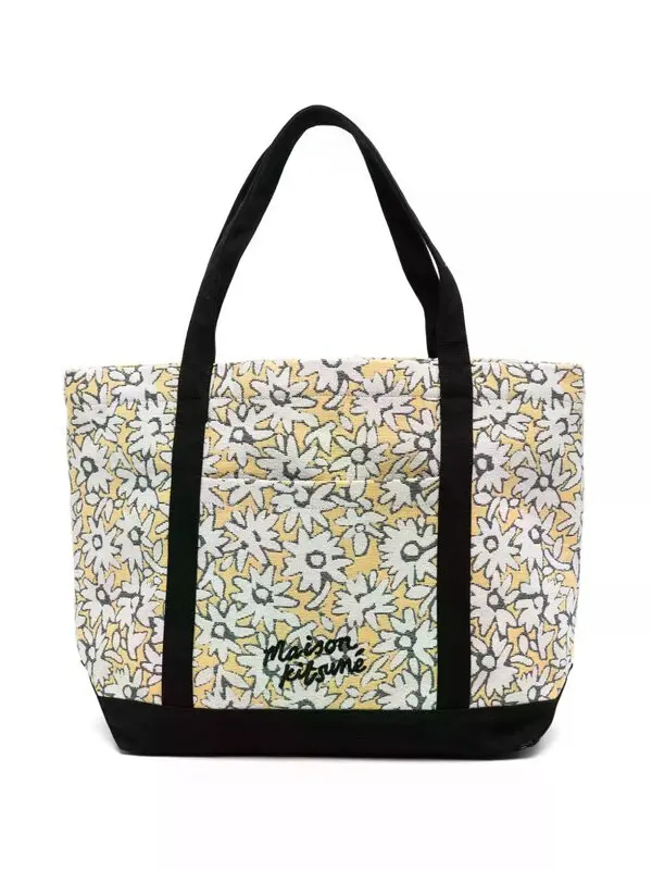 Maison Kitsuné Floral-print Tote Bag - Neutrals