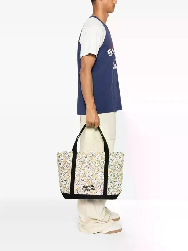 Maison Kitsuné Floral-print Tote Bag - Neutrals