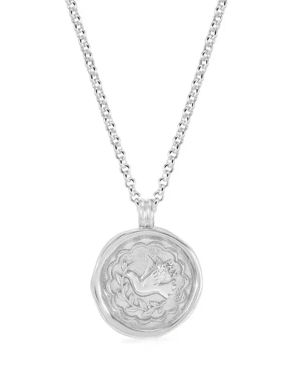 DOWER AND HALL Peace Dove Pendant Necklace - Silver