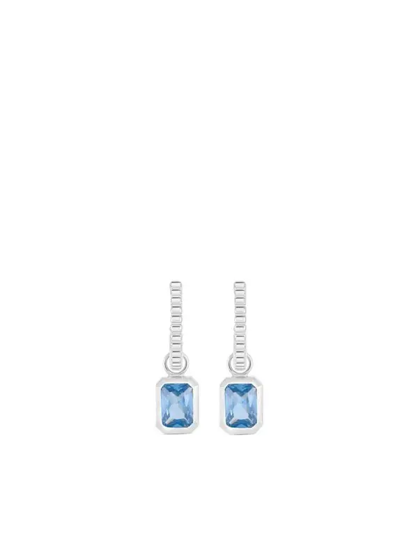 DOWER & HALL Rectangular Gemstone Single Earring - Silver