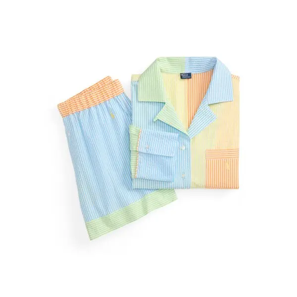 Ralph Lauren Striped Seersucker Shirt & Boxer Pj Set