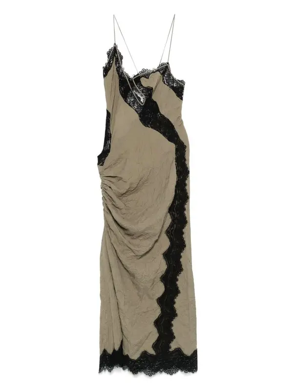 Christopher Esber Crimped Lace Slip Dress