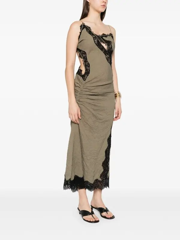 Christopher Esber Crimped Lace Slip Dress