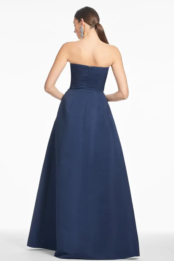 Sachin & Babi Larisa Fit And Flare Gown - Navy Cascade