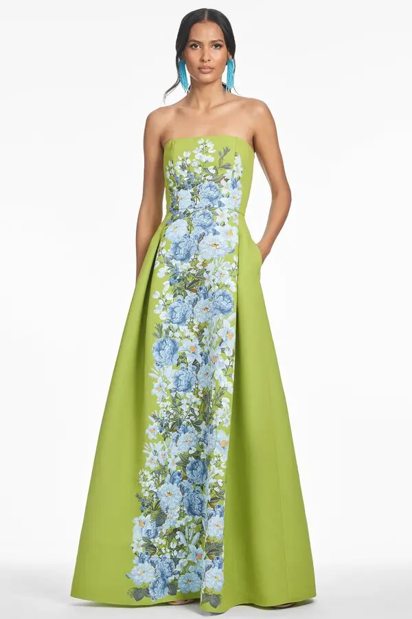 Sachin & Babi Larisa Printed Gown - Peridot Cascade