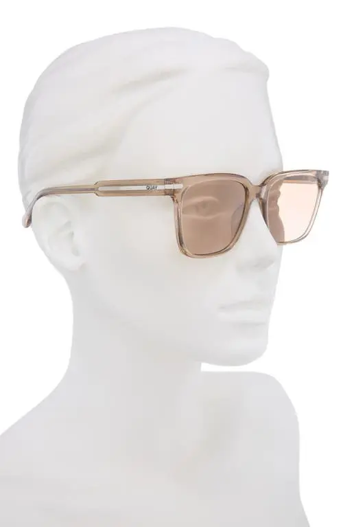 Quay Recap 56mm Small Square Sunglasses - Sand/tan
