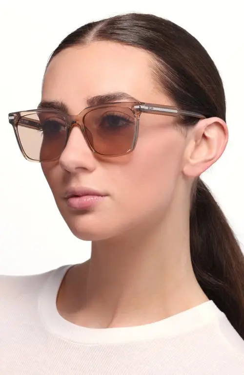 Quay Recap 56mm Small Square Sunglasses - Sand/tan