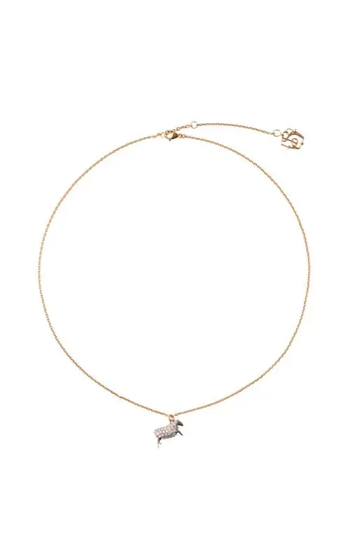 Burberry Sheep Charm Chain Necklace - Gold/silver/clear
