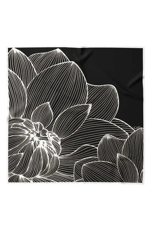 ELIZABETTA Fior Di Lotosilk Bandana - Black