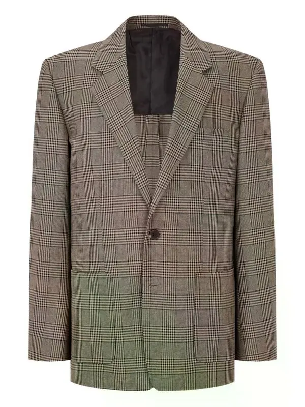 MAN ON THE BOON. Checked Single-button Blazer - Brown