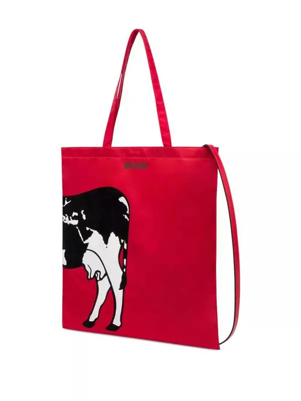 Moschino Cow-motif Tote Bag