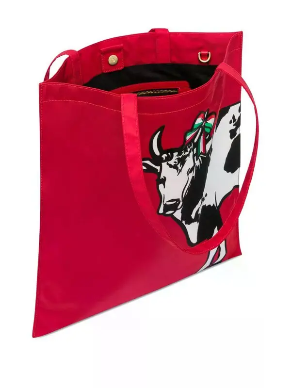 Moschino Cow-motif Tote Bag