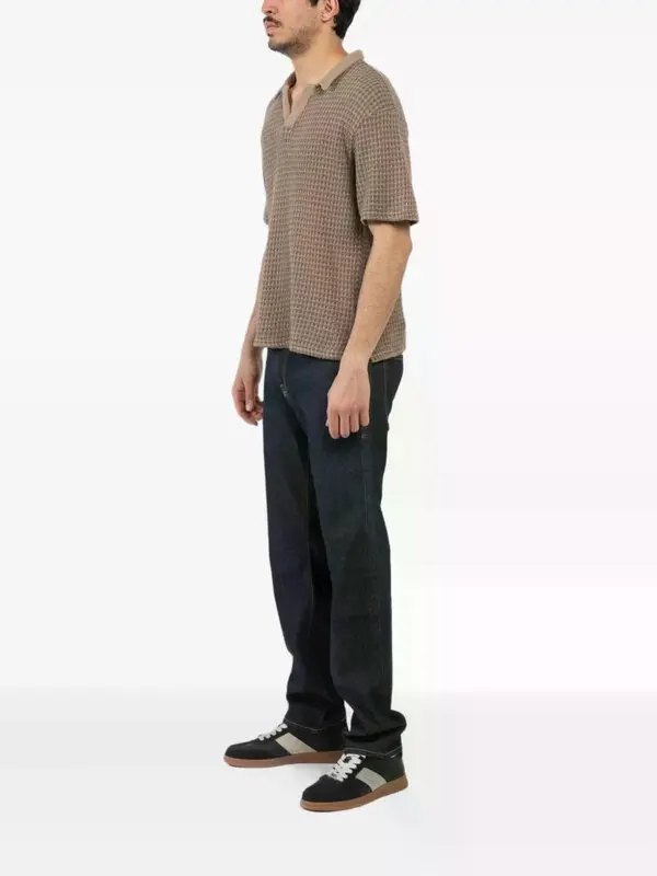 Officine Générale Pique Knit T-shirt - Brown