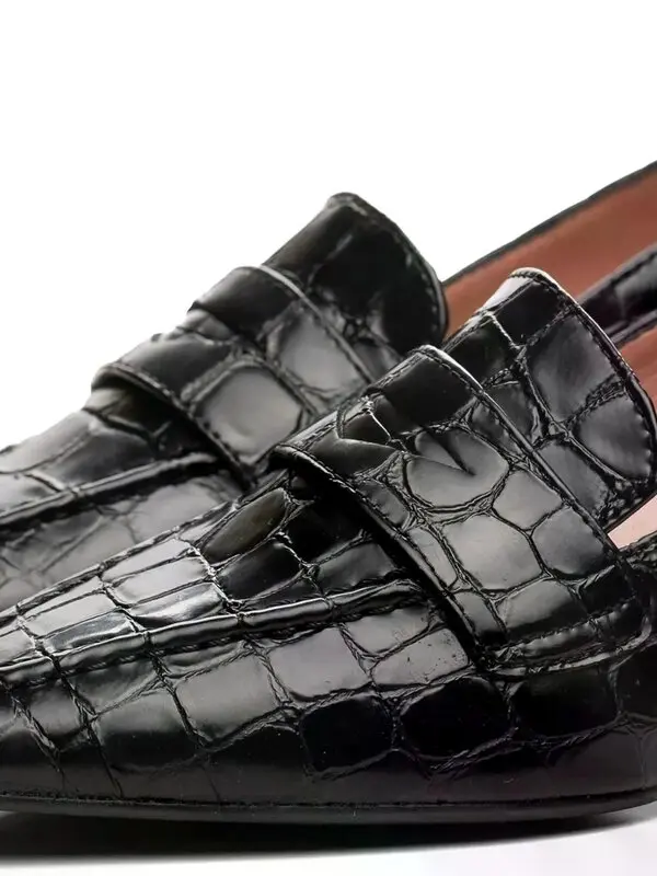 POCHE PARIS Croc-embossed Pumps