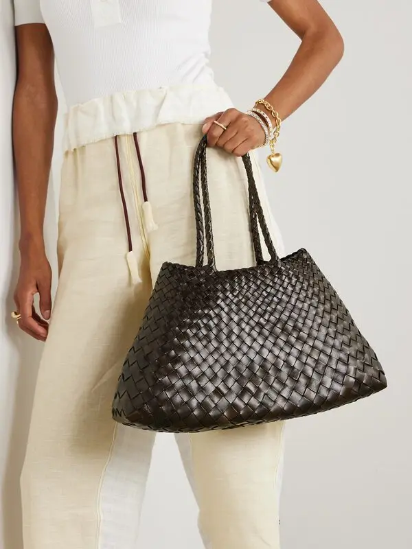 Dragon Diffusion Santa Croce Big Woven Leather Tote - Brown