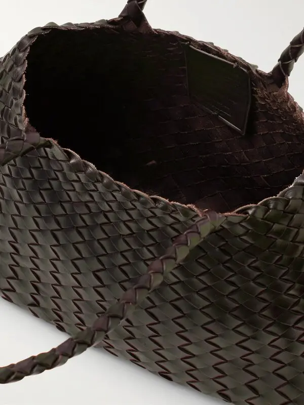 Dragon Diffusion Santa Croce Big Woven Leather Tote - Brown