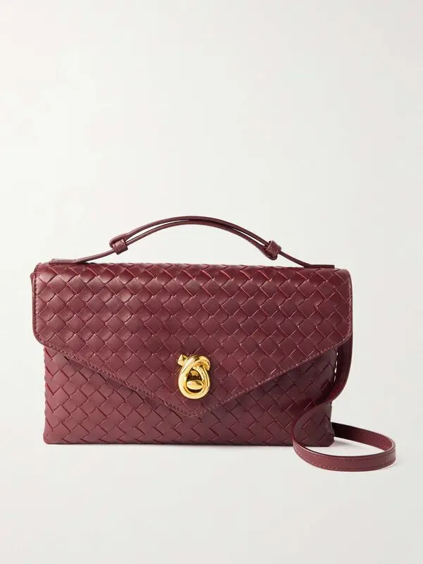 bottega veneta - Knot Lock Intrecciato Leather Shoulder Bag