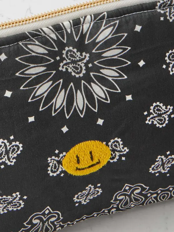 Call It By Your Name Happy Face Embroidered Bandana-Print Cotton