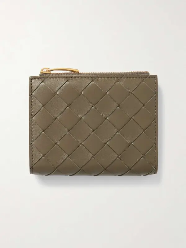 Bottega Veneta Intrecciato Leather Wallet - Green