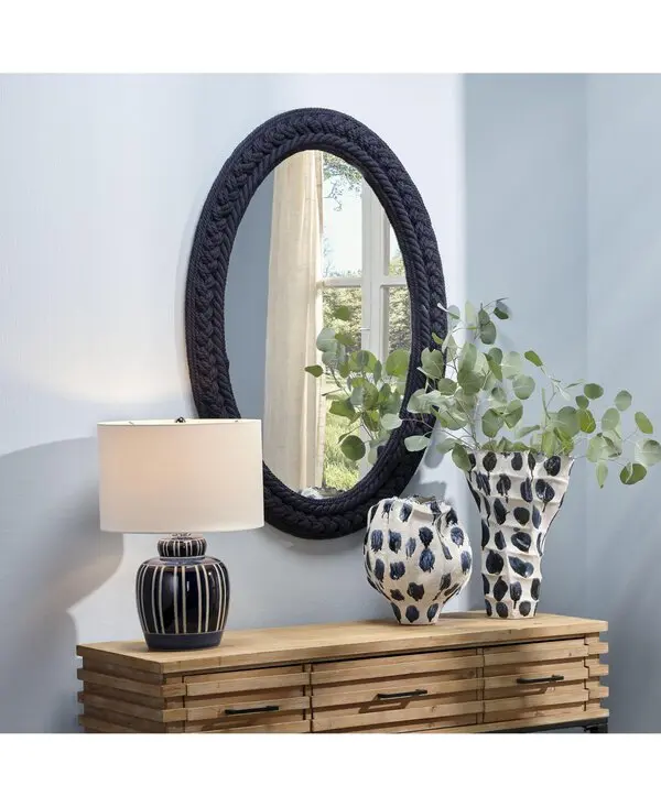 JAMIE YOUNG CO. Club Cotton Rope Braided Oval Wall Mirror