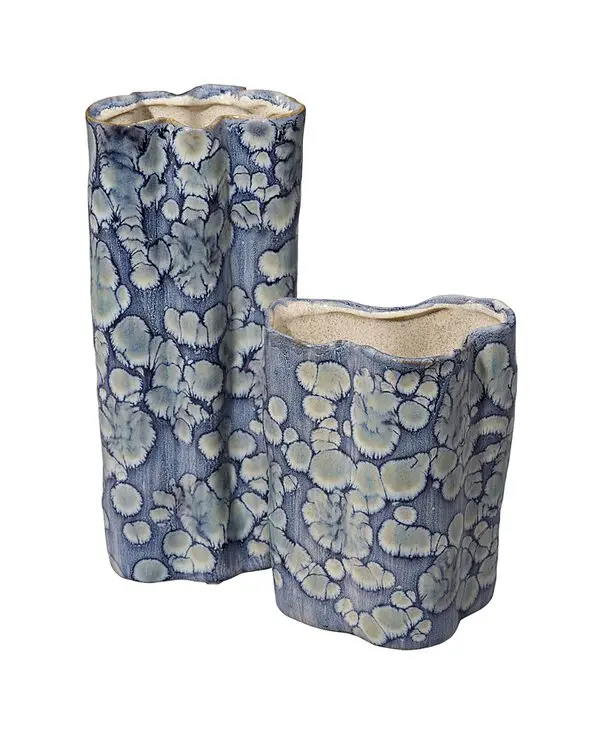 JAMIE YOUNG CO. Cloud Ceramic Decorative Set Of 2 Vases - Blue