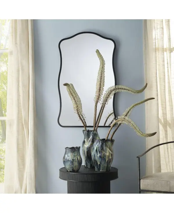 JAMIE YOUNG CO. Aurora Wavy Iron Wall Mirror - Black