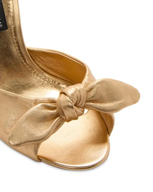Dolce & Gabbana Metallic Leather Bow High Heel Sandals