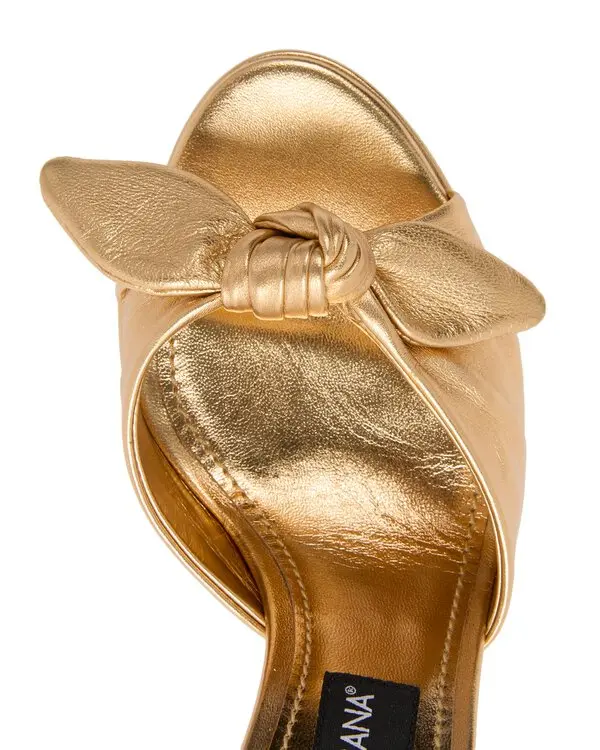 Dolce & Gabbana Metallic Knot Platform Sandals - Gold