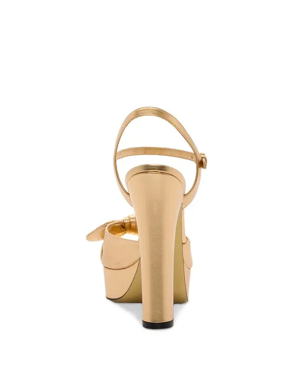 Dolce & Gabbana Metallic Knot Platform Sandals - Gold
