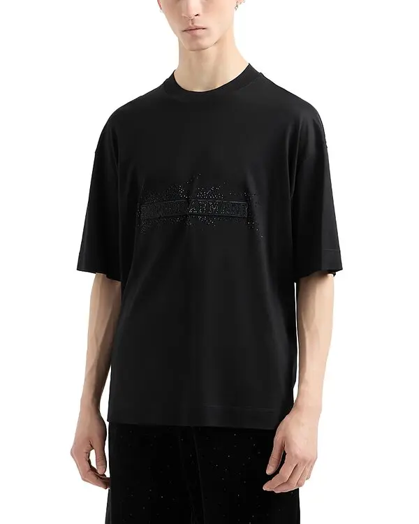 Emporio Armani Rhinestone Embellished Logo Tee