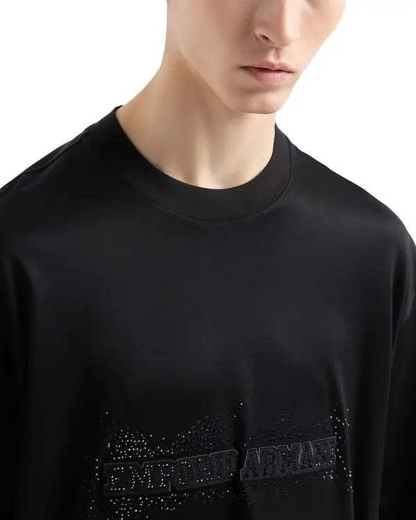 Emporio Armani Rhinestone Embellished Logo Tee