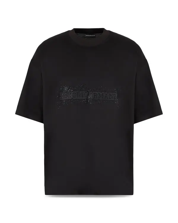 Emporio Armani Rhinestone Embellished Logo Tee