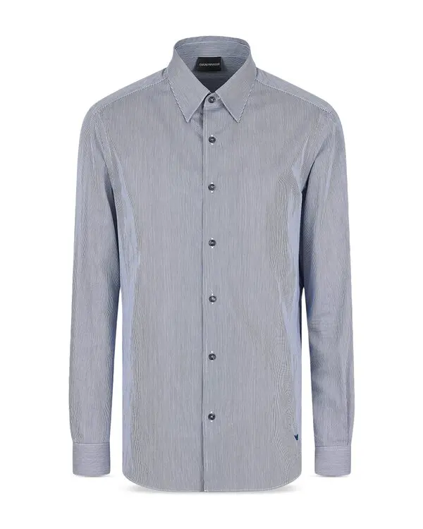 Emporio Armani Striped Regular Fit Button Down Shirt