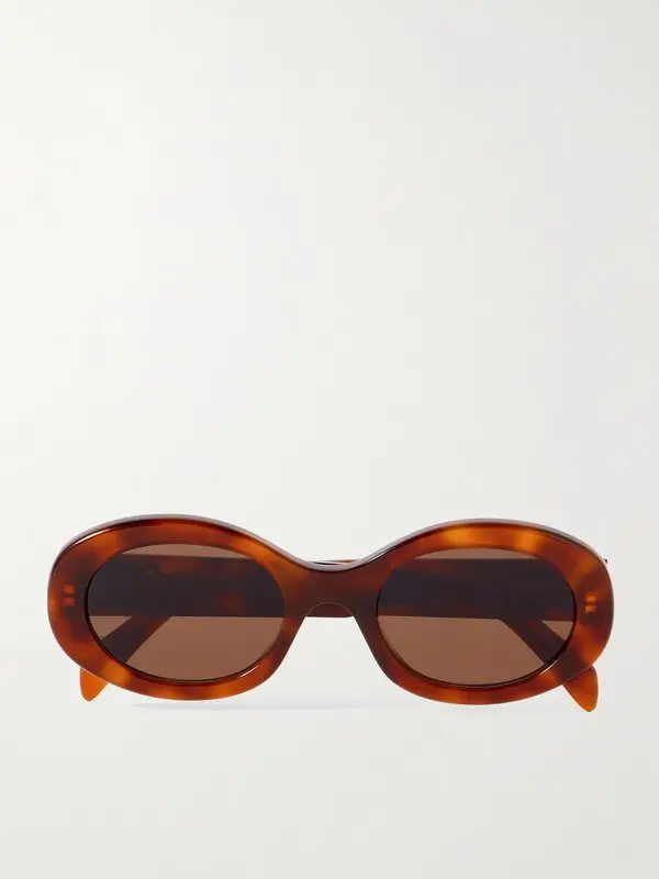 Celine Triomphe Oval Sunglasses - Tortoiseshell