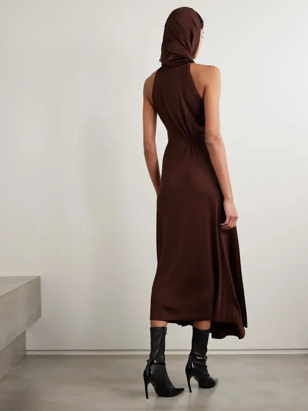 Victoria Beckham Hooded Stretch-jersey Midi Dress