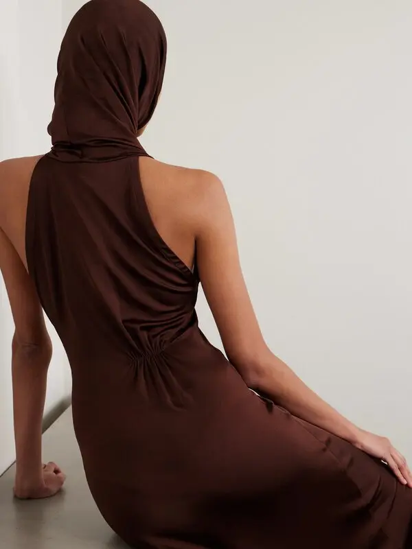 Victoria Beckham Hooded Stretch-jersey Midi Dress
