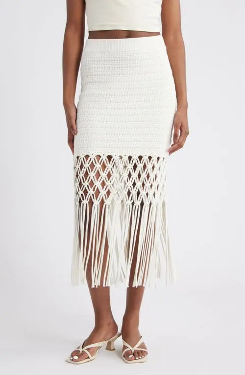 Rails Sevilla Fringe Accent Knit Skirt - White
