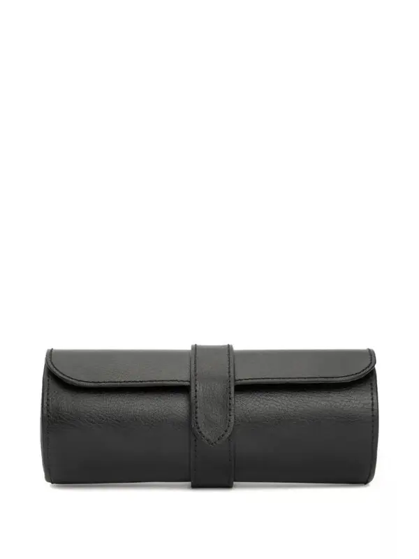 Wolf Leather Watch Roll Box - Black